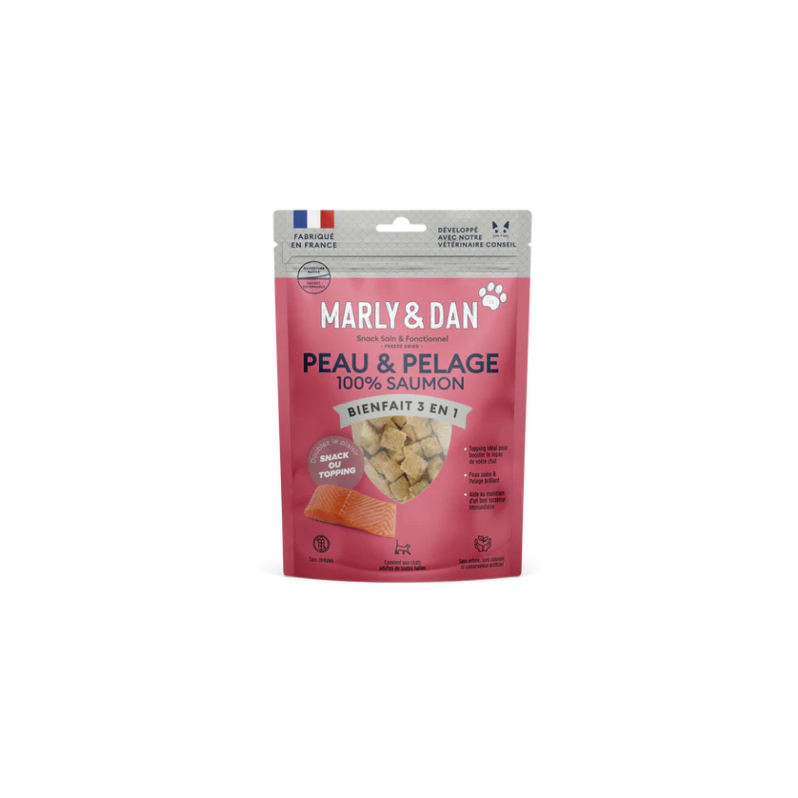 Marly & Dan BOOSTER OMEGA 3 Friandises Chat 100% Saumon, 40g | Parashop.com