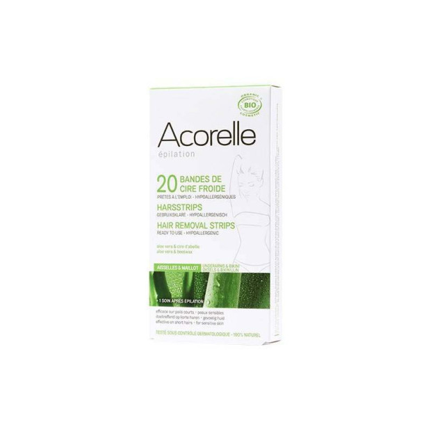 Acorelle Bandes cire froide bio aisselles et maillot x20