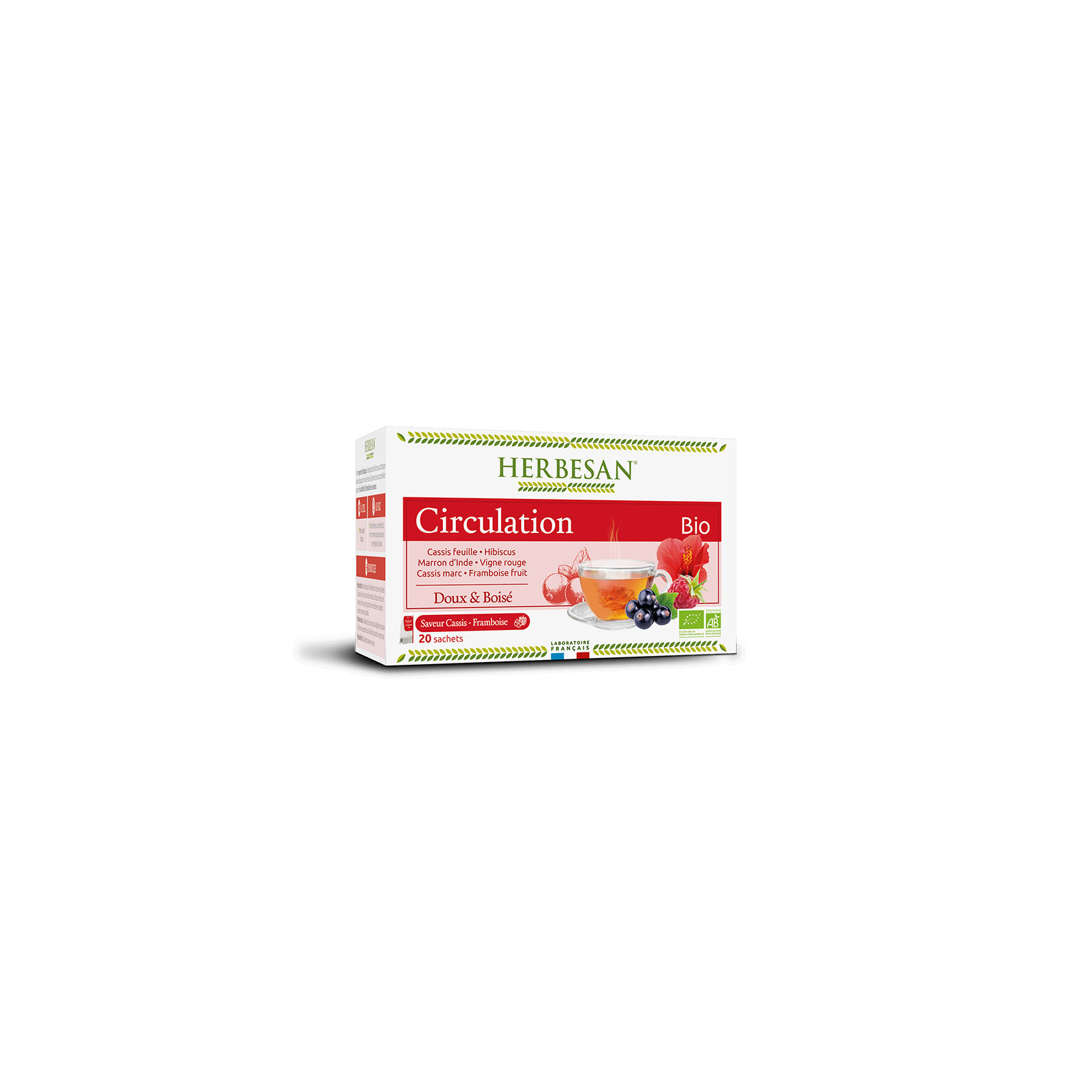 Herbesan Infusion bio circulation hibiscus cassis, 20 sachets