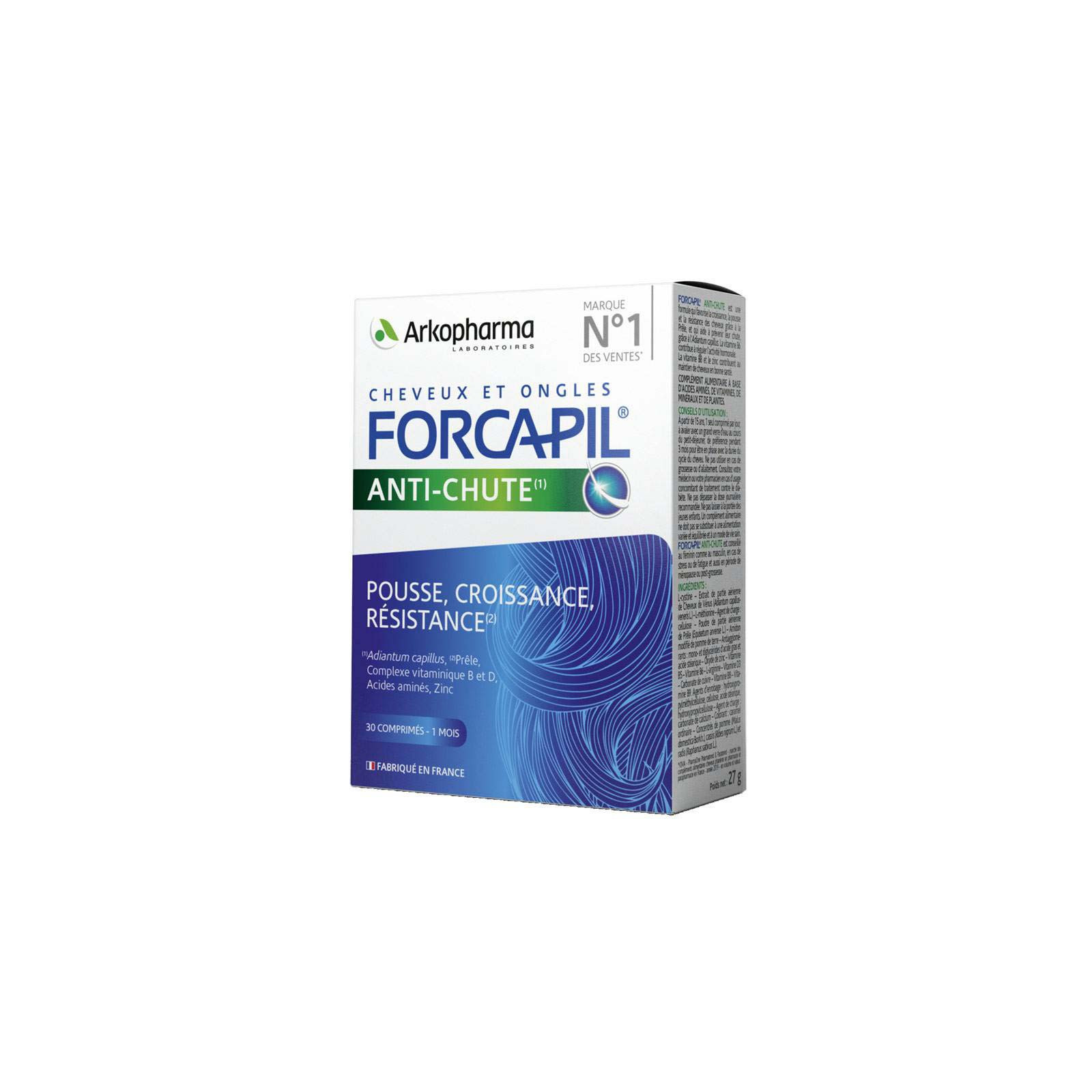 Arkopharma FORCAPIL® ANTI-CHUTE pousse croissance résistance, 30 comprimés