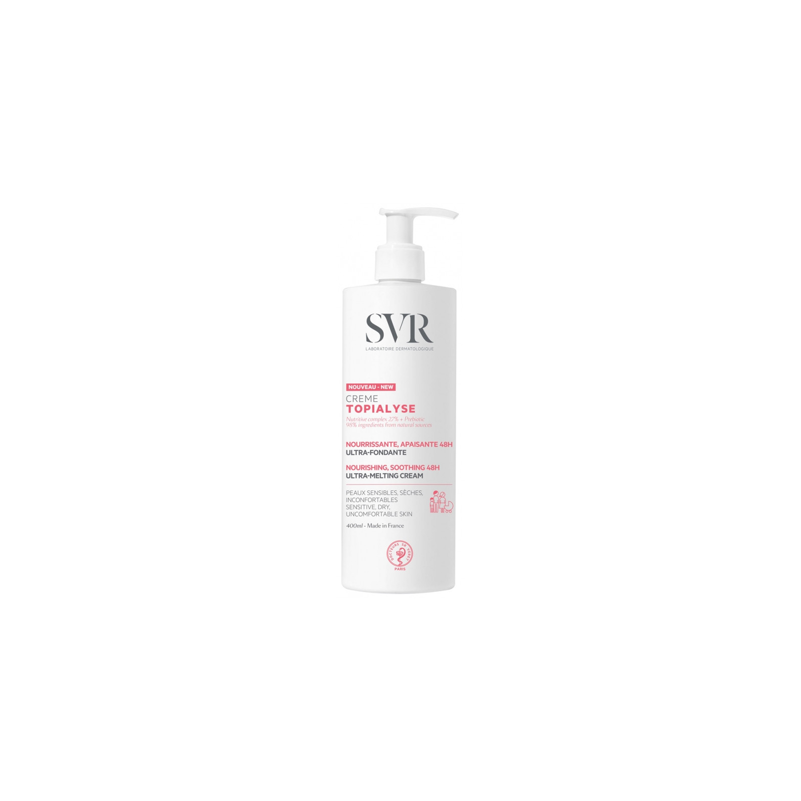 SVR TOPIALYSE Crème nourrissante apaisante 48H, 400 ml SVR TOPIALYSE Crème nourrissante apaisante 48H, 400 ml