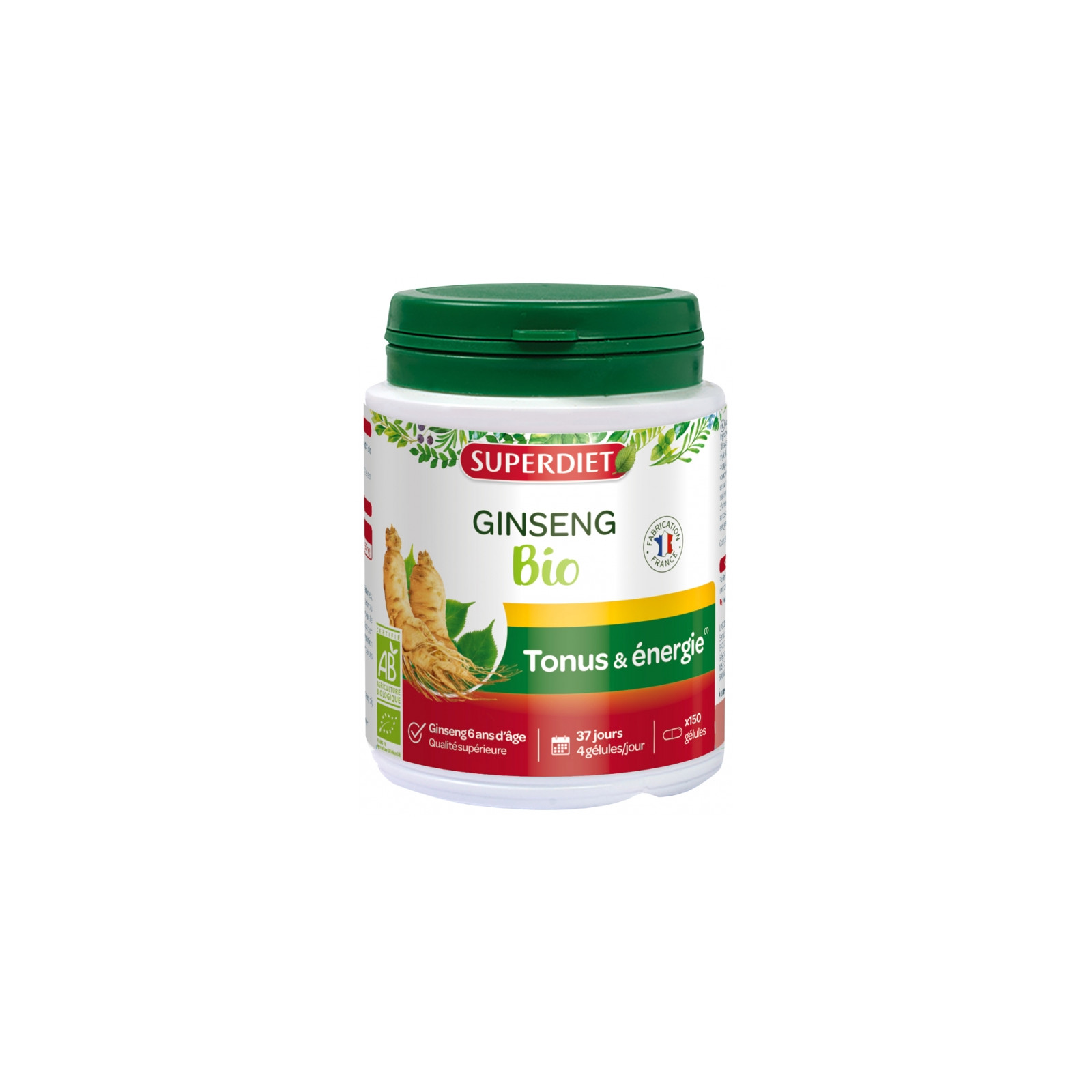 Super Diet Ginseng bio tonus energie, 150 gélules