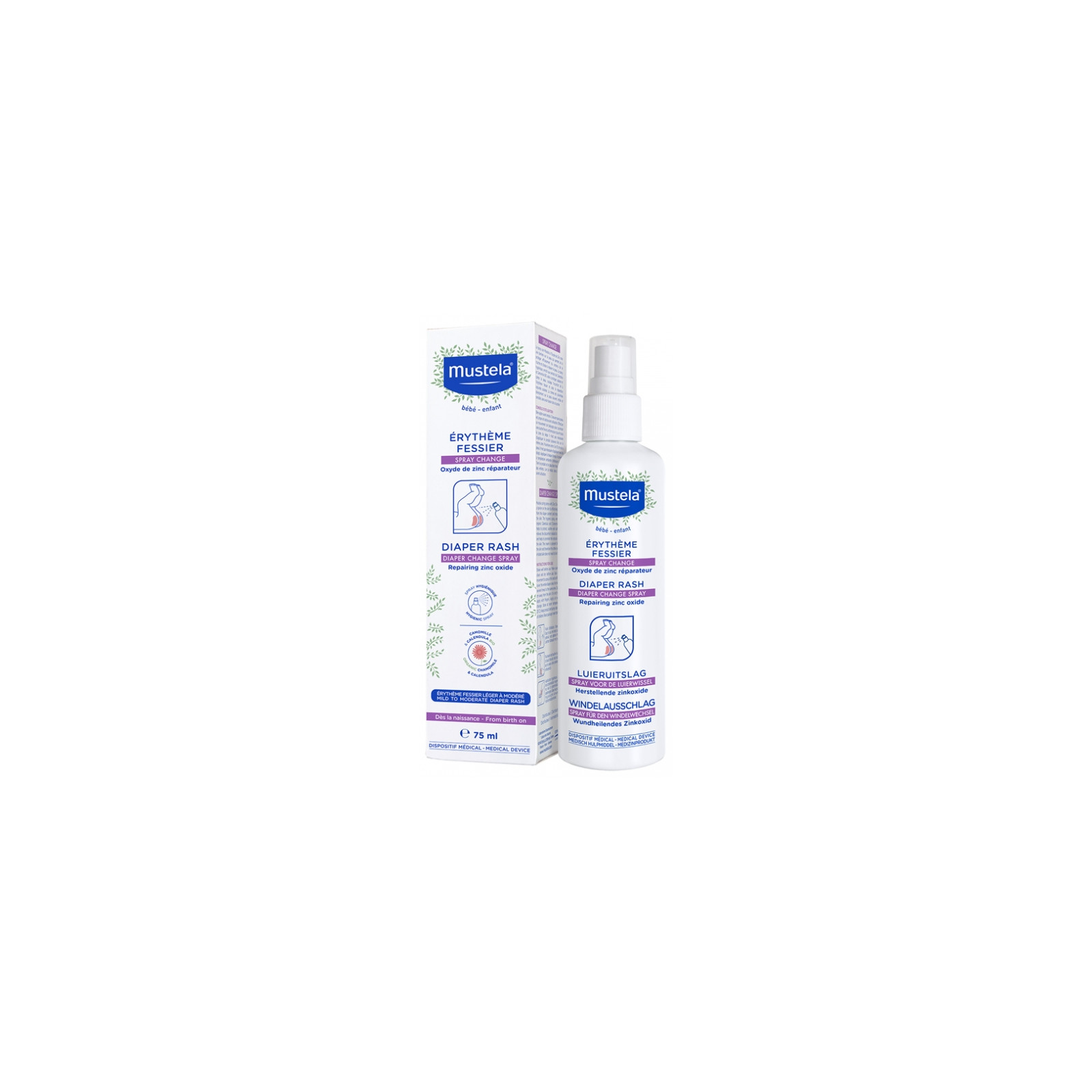 Mustela Érythème Fessier Spray Change, 75ml